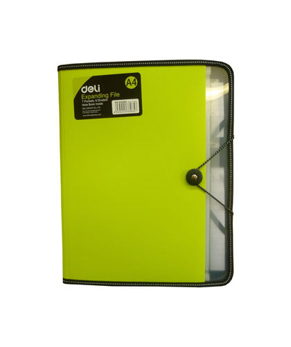 Deli A4 PP 7 Partition Elastic Cover Expanding File – ferozsonspk