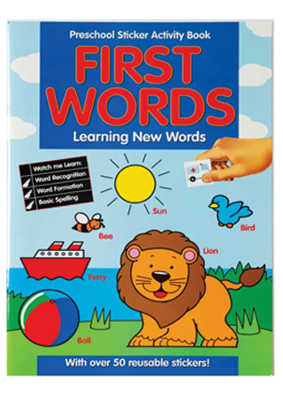 Preschool Sticker Activity Book Learning First Words - Children Educat ...
